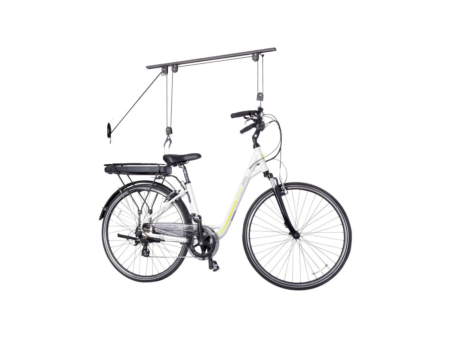 Delta Ceiling Hoist Pro Bike Storage Rack - 1-Bike Utility Straps Incl ...